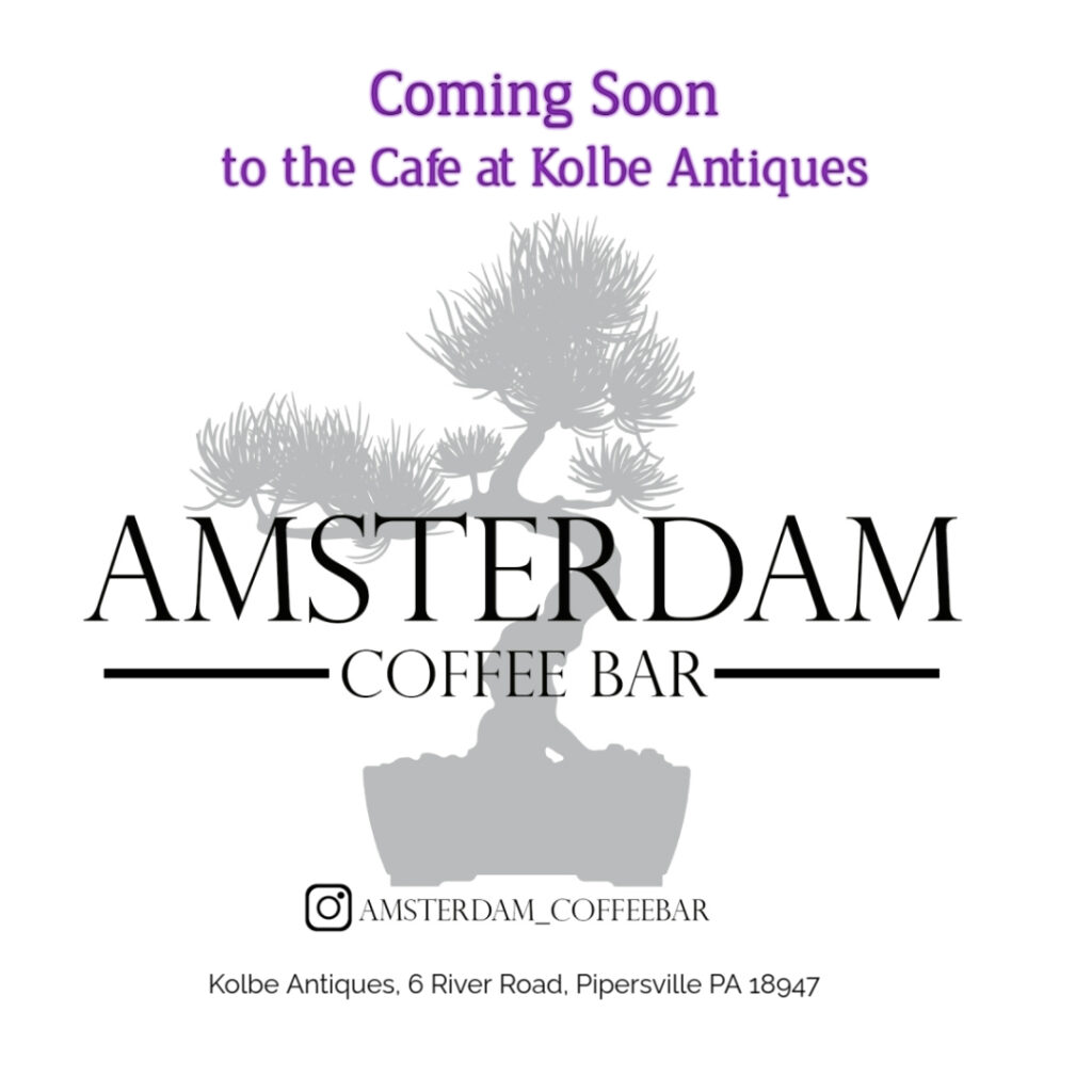 Coming Soon to the Cafe at Kolbe – Amsterdam Coffee Bar! – Kolbe Antiques